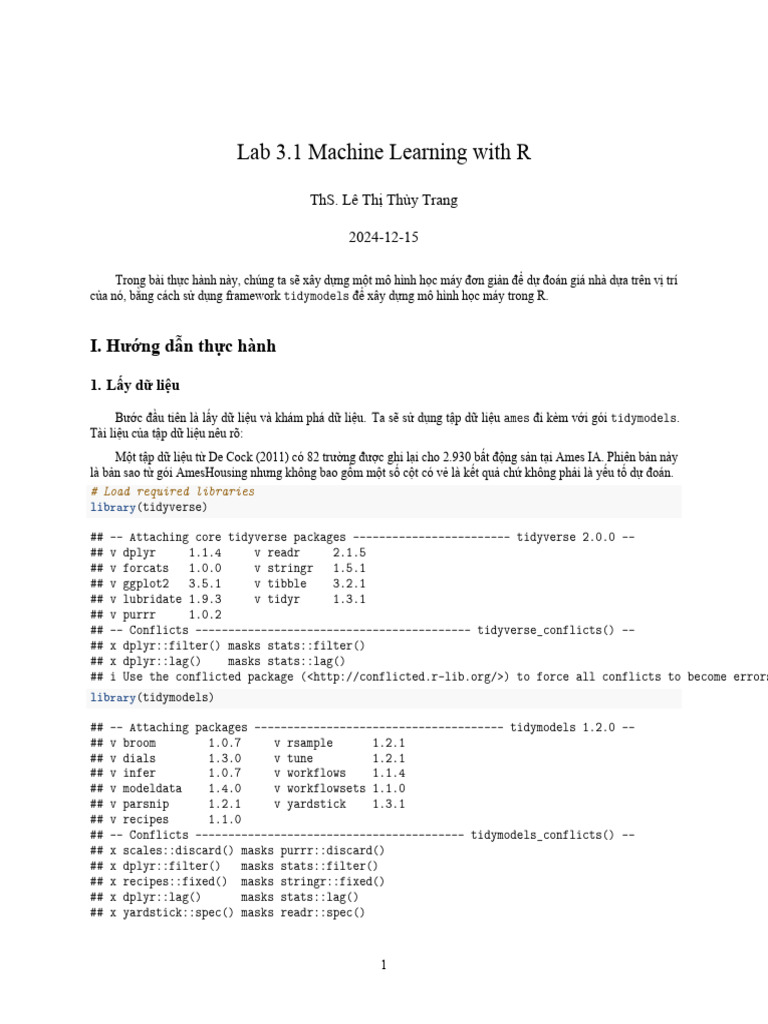 Lab - 3.1 Machine Learning With R | PDF