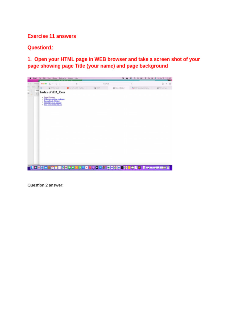 Exercise 11 answers | PDF