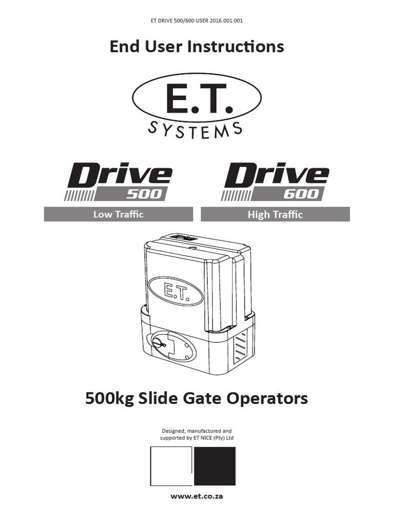 ET Drive 600 Gate Motor Manual | PDF | Switch | Relay