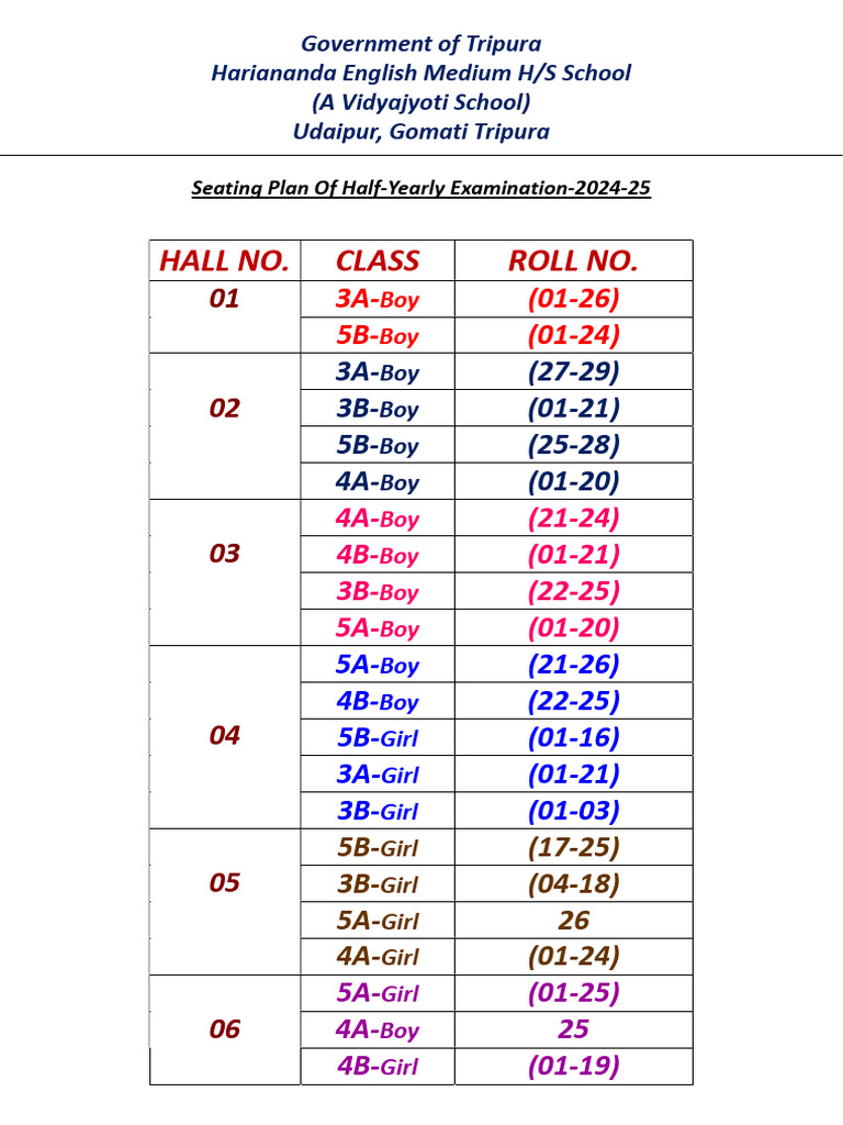 Seating Plan 2024 | PDF