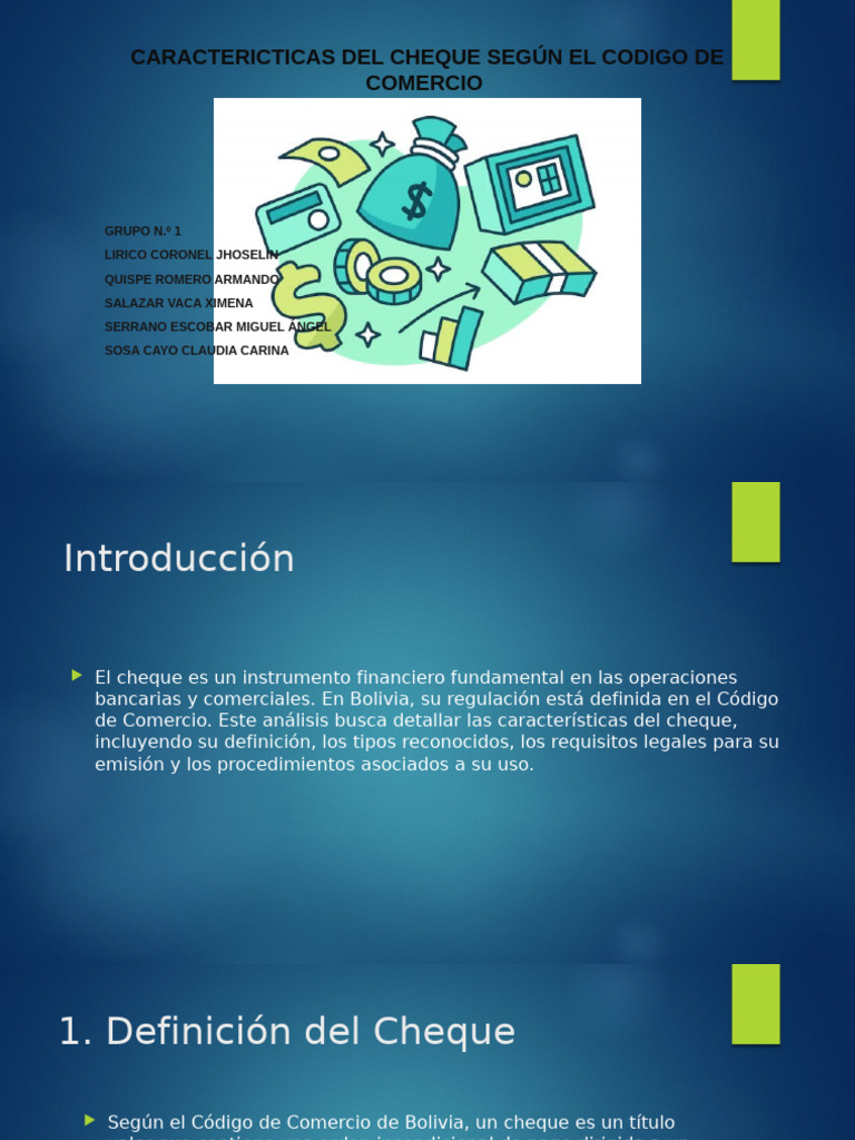 Características Del Cheque Según El Código de Comercio Chat GPT 2 (2) 2 ...