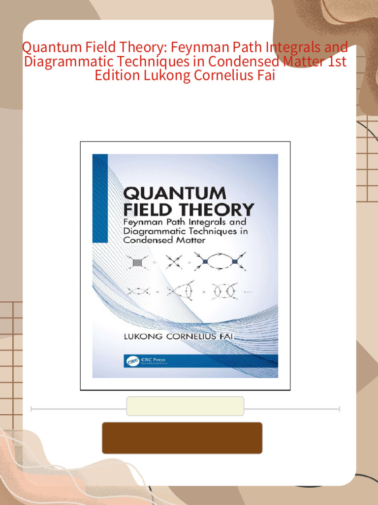 Quantum Field Theory: Feynman Path Integrals and Diagrammatic ...
