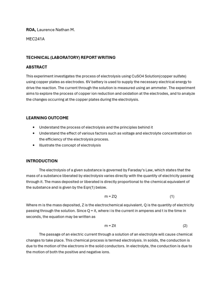 Techrep | PDF | Electrode | Electromagnetism