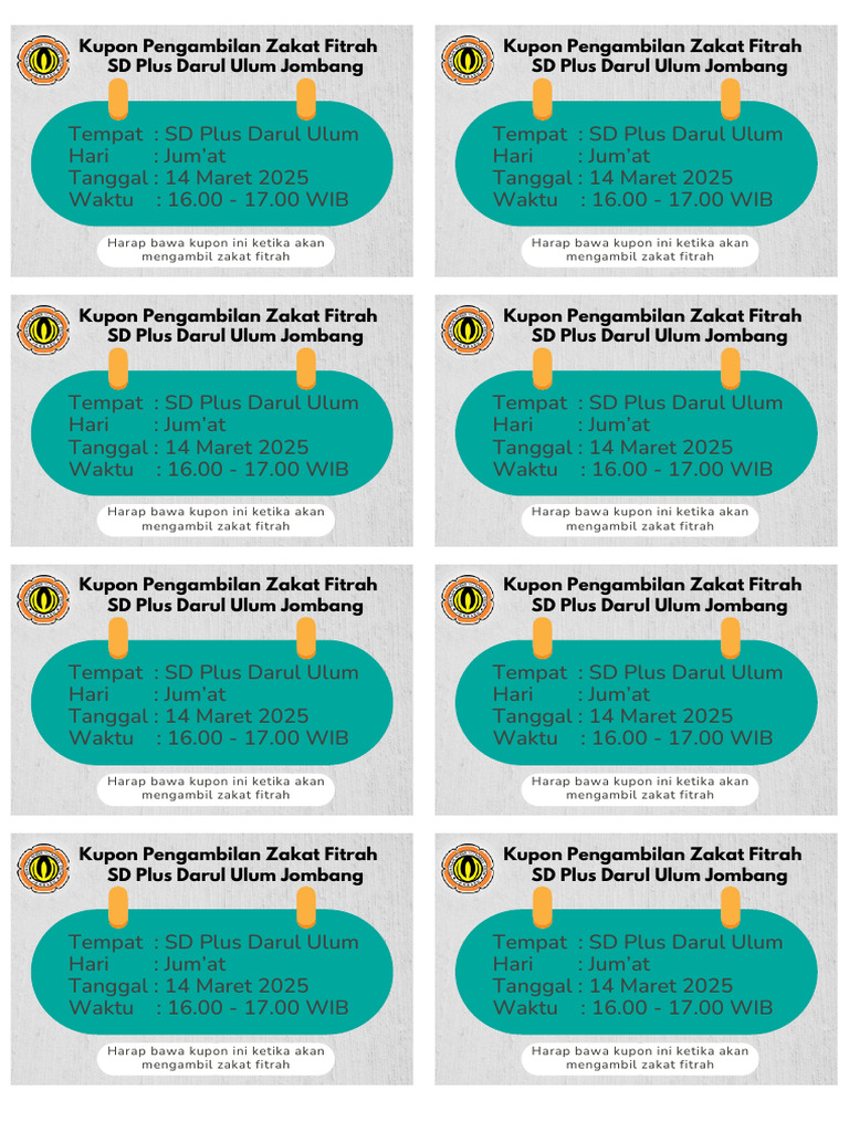 Kupon Zakat Fitrah | PDF