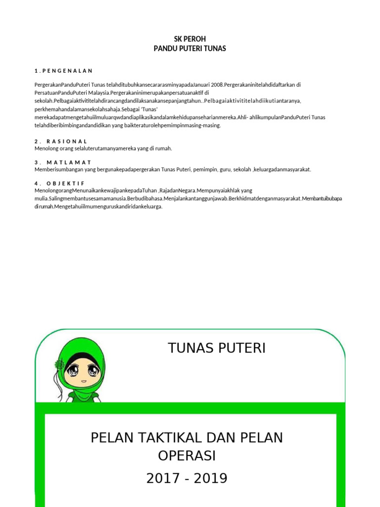 Pelan Taktikal Tunas Puteri | PDF