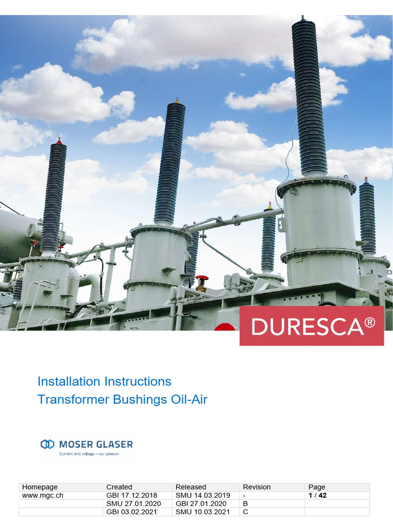 Transformer Bushing Installation Guide | PDF | Insulator (Electricity ...