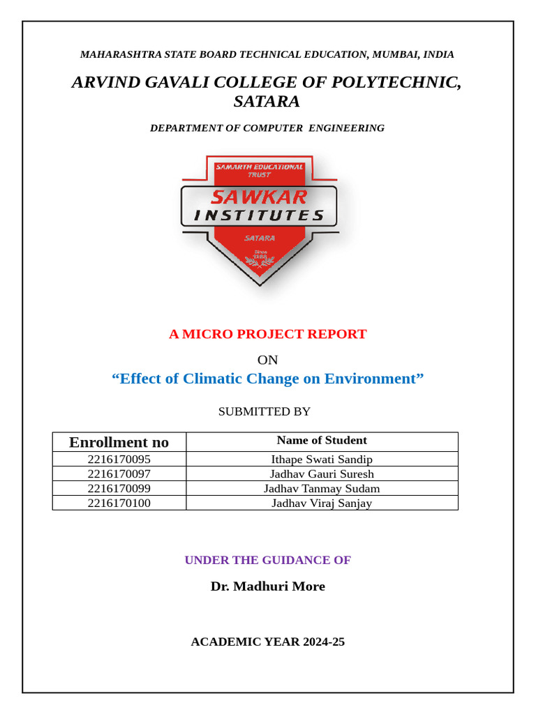Est Microproject Complete | PDF | Climate Change | Climate