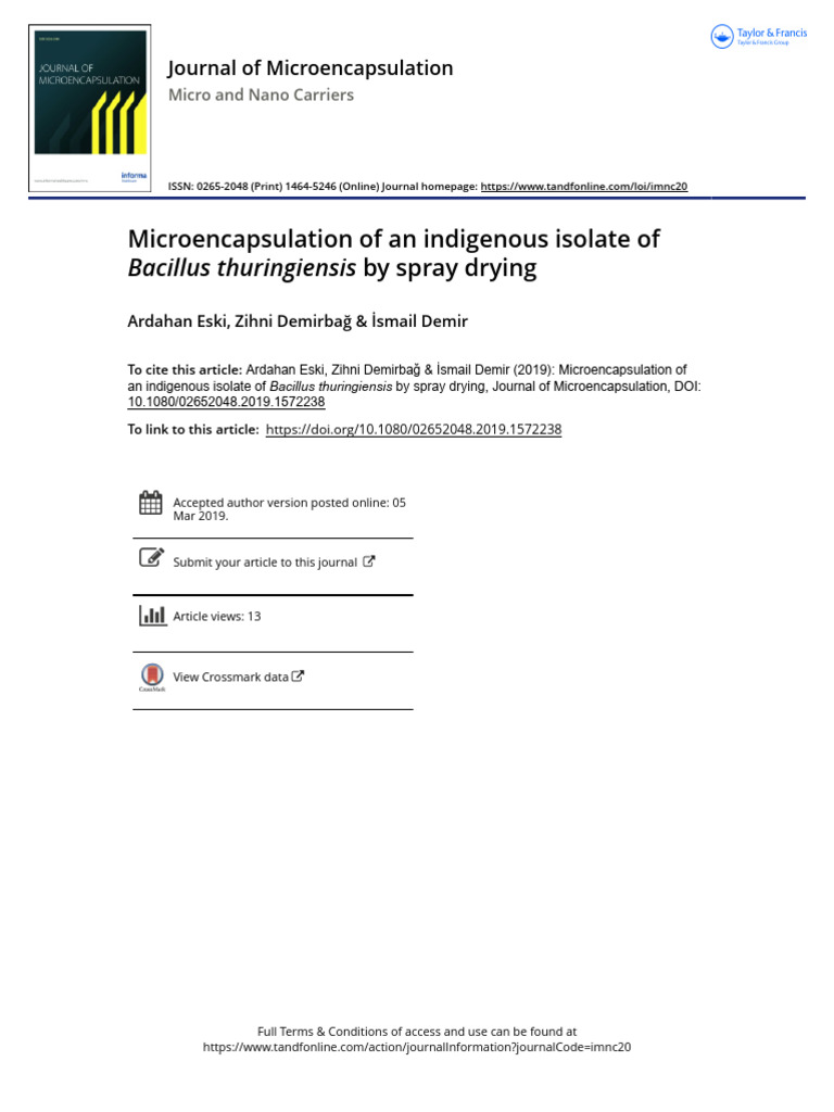 Bacillus Turigencis Encapsulated | PDF | Analysis Of Variance | Microscope