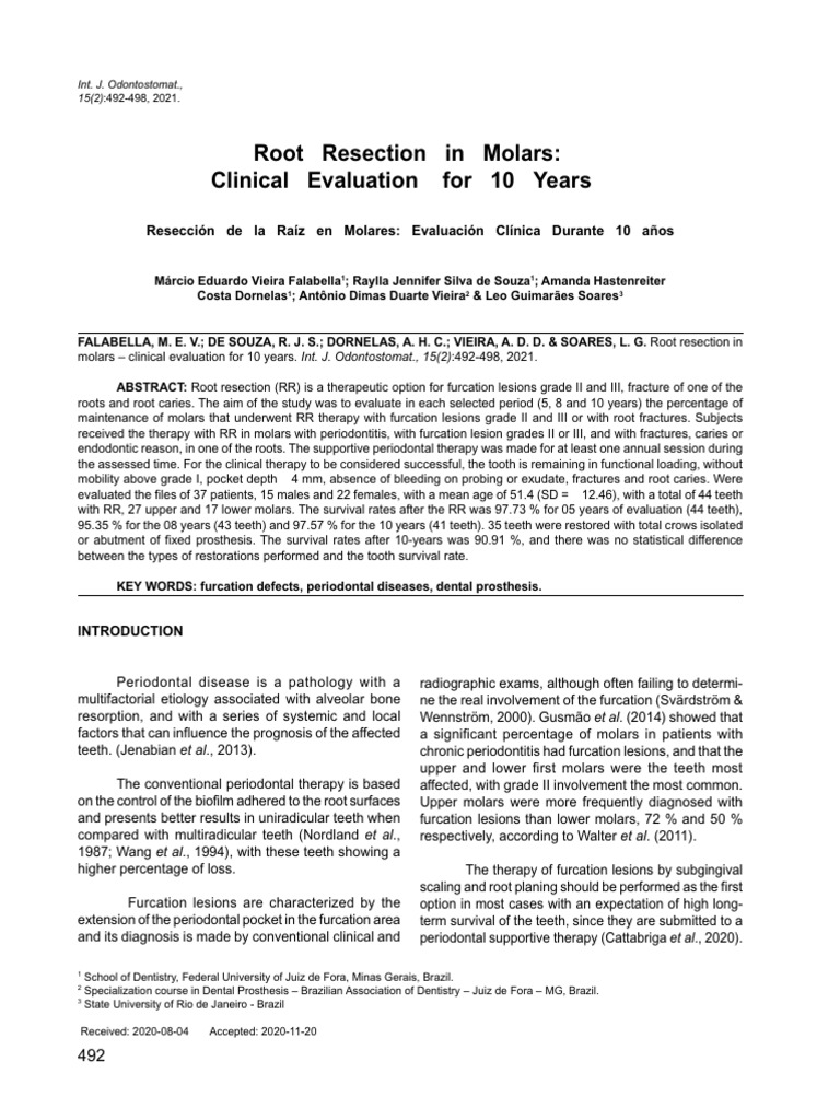 Root Resection in Molars Clinical Evalua | PDF | Periodontology ...