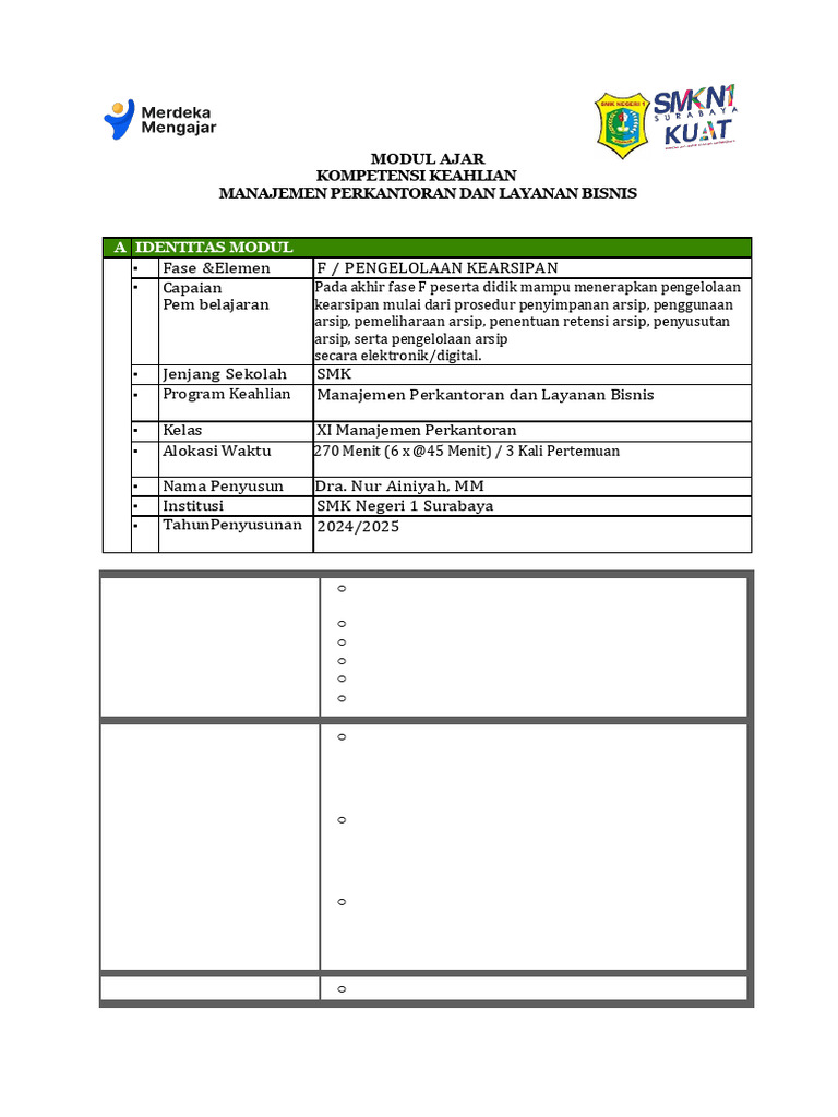 Contoh Surat Petok D Asli Kearsipan | PDF