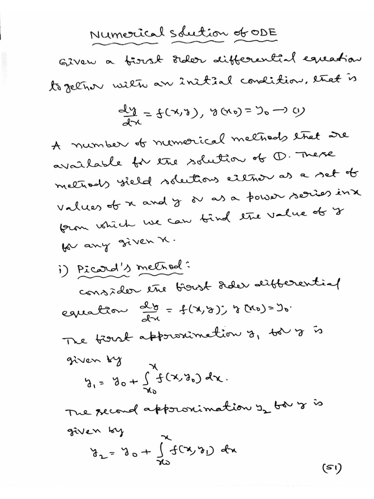 Numerical Solution of ODE | PDF