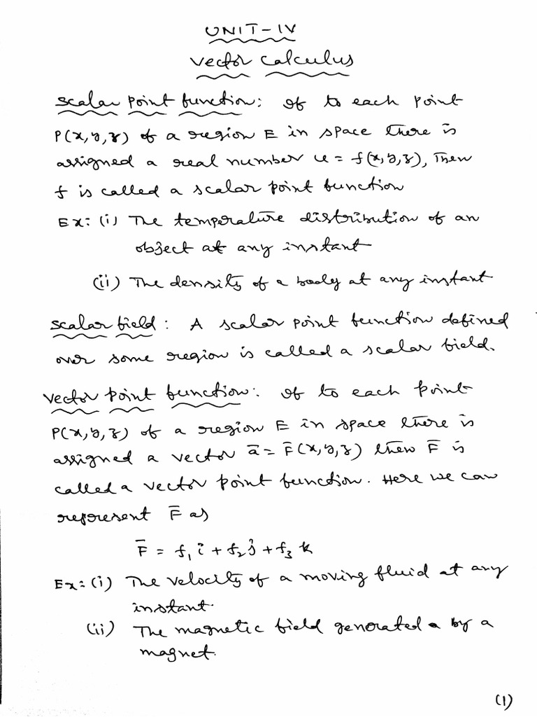 Vector Calculus Part - I | PDF