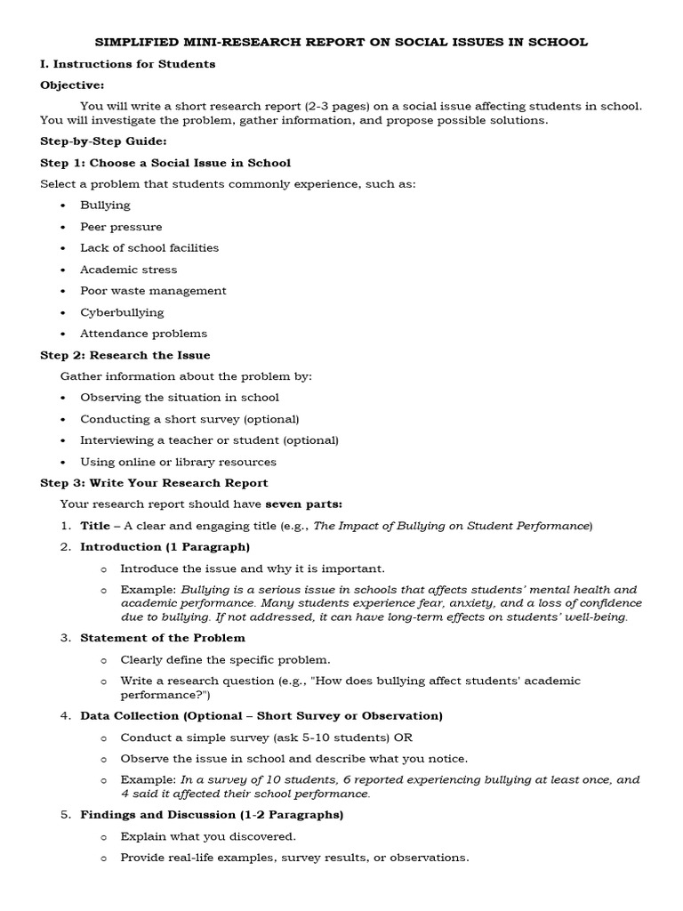 Simplified Mini Research Report 2 | PDF | Bullying | Mental Health