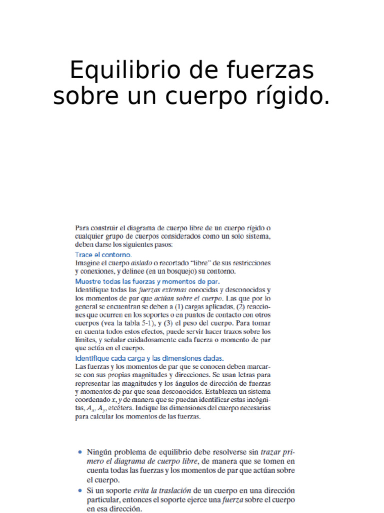 5 Equilibrio de Fuerzas Sobre Un Cuerpo Rígido | PDF