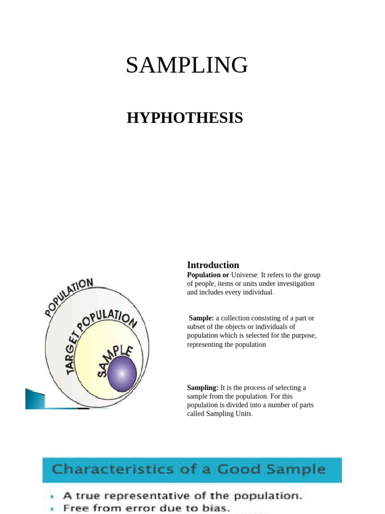 Sampling & Hyphothesisi | PDF | Hypothesis | Experiment