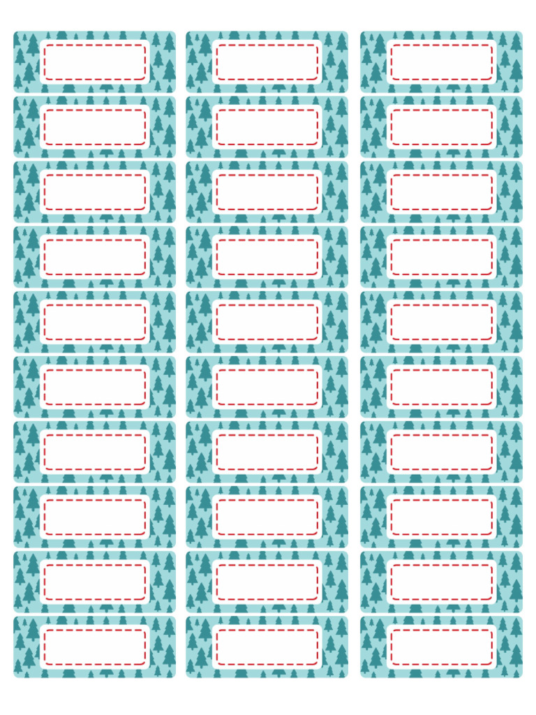 Christmas Tree Address Labels 30 Per Page | PDF
