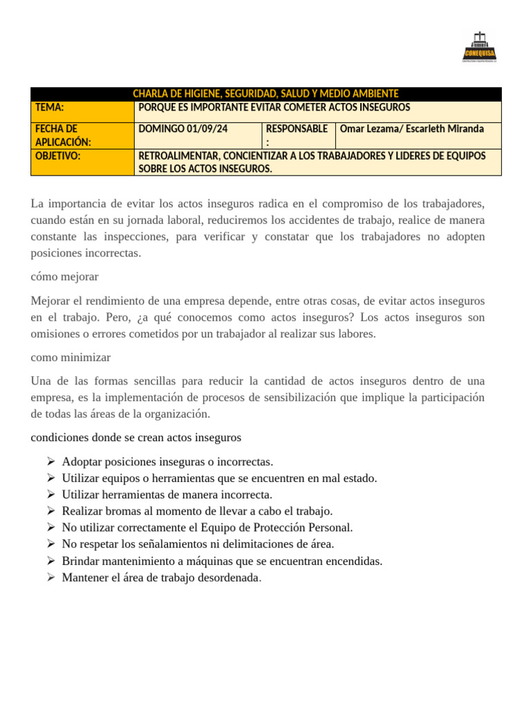 Charla-Reuniones Diarias | PDF | Valores | Higiene