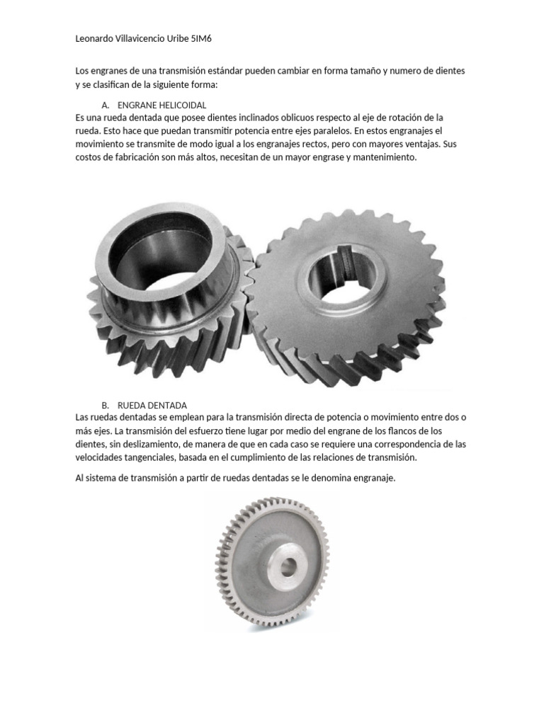 Engranes 2021 | PDF | Engranaje | Eje