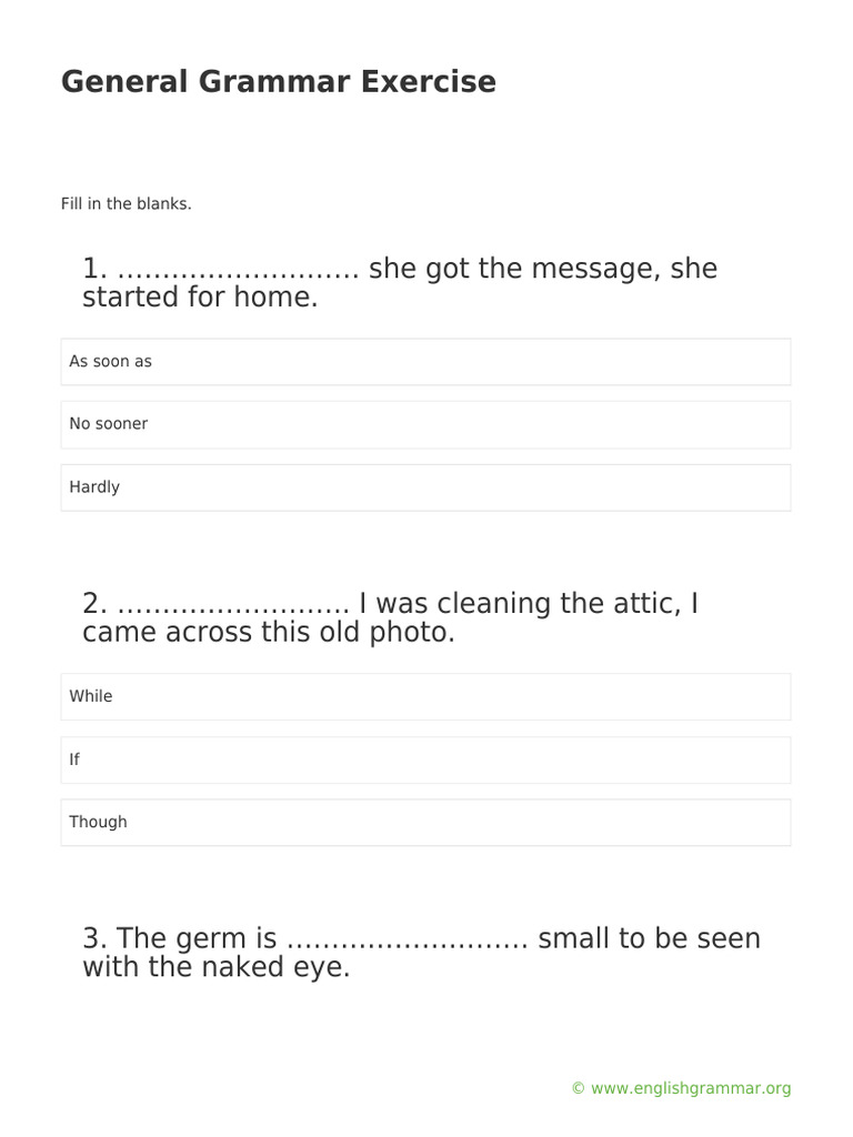 General Grammar Exercise | PDF