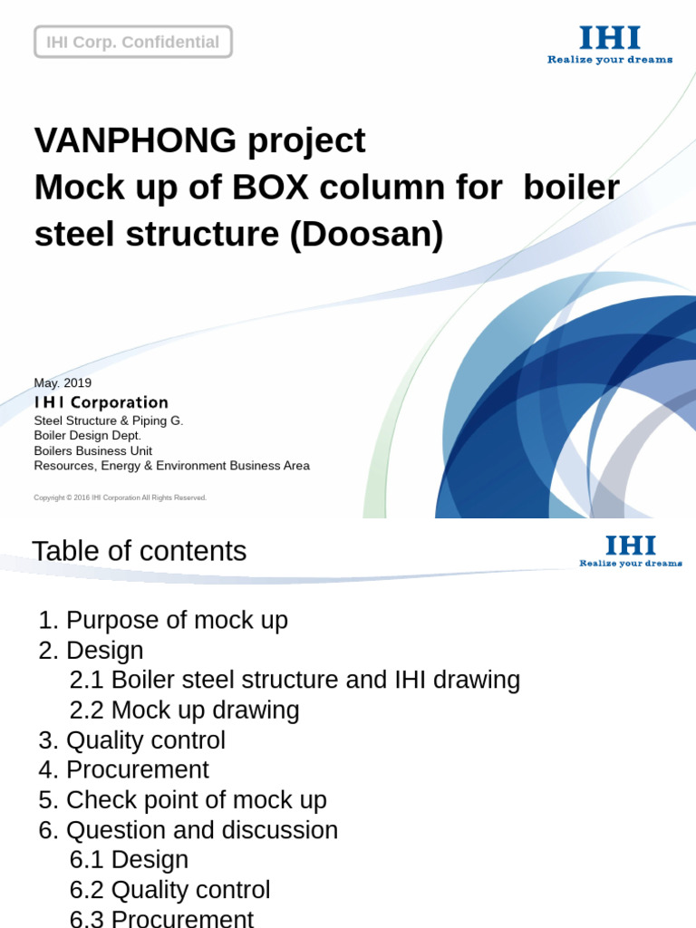 VP1 Mock up of BOX column for boiler steel structure (Doosan) | PDF | Welding | Construction