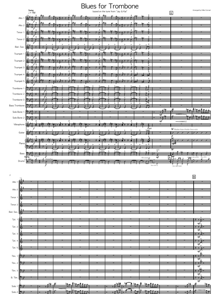 Blues For Trombone - Score Sample | PDF