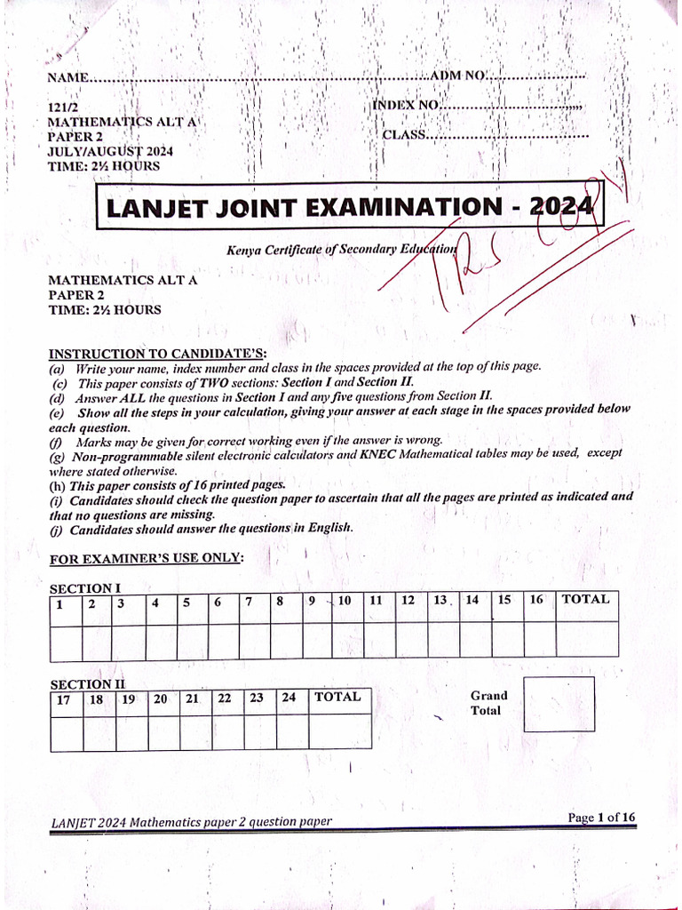 Mathematics f4 Pp2 Ms | PDF