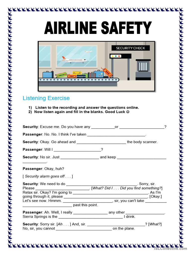 ESL Listening Exercise: Airport Security | PDF | Aviation