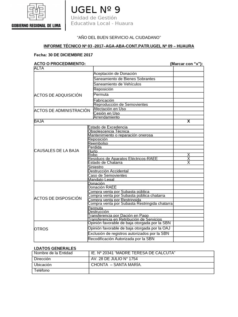 Inf - Tec.anexo 03 - Baja | PDF