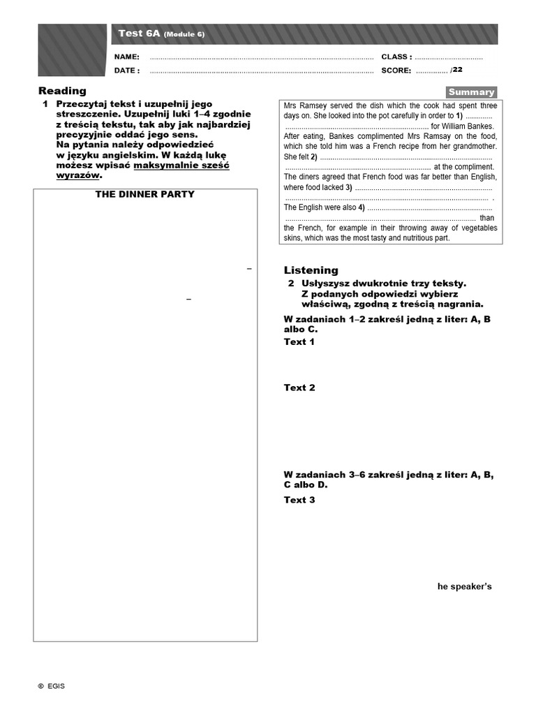 Vocabulary and Grammar Quiz 2 | PDF | Western Cuisine | Food And Drink ...