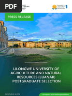 CALL FOR APPLICATIONS FOR ADMISSION INTO LUANAR POSTGRADUATE PROGRAMME ...