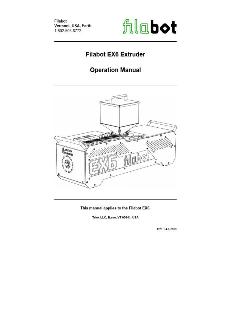 EX6 Operation Manual Compressed | PDF | Extrusion | Electric Motor