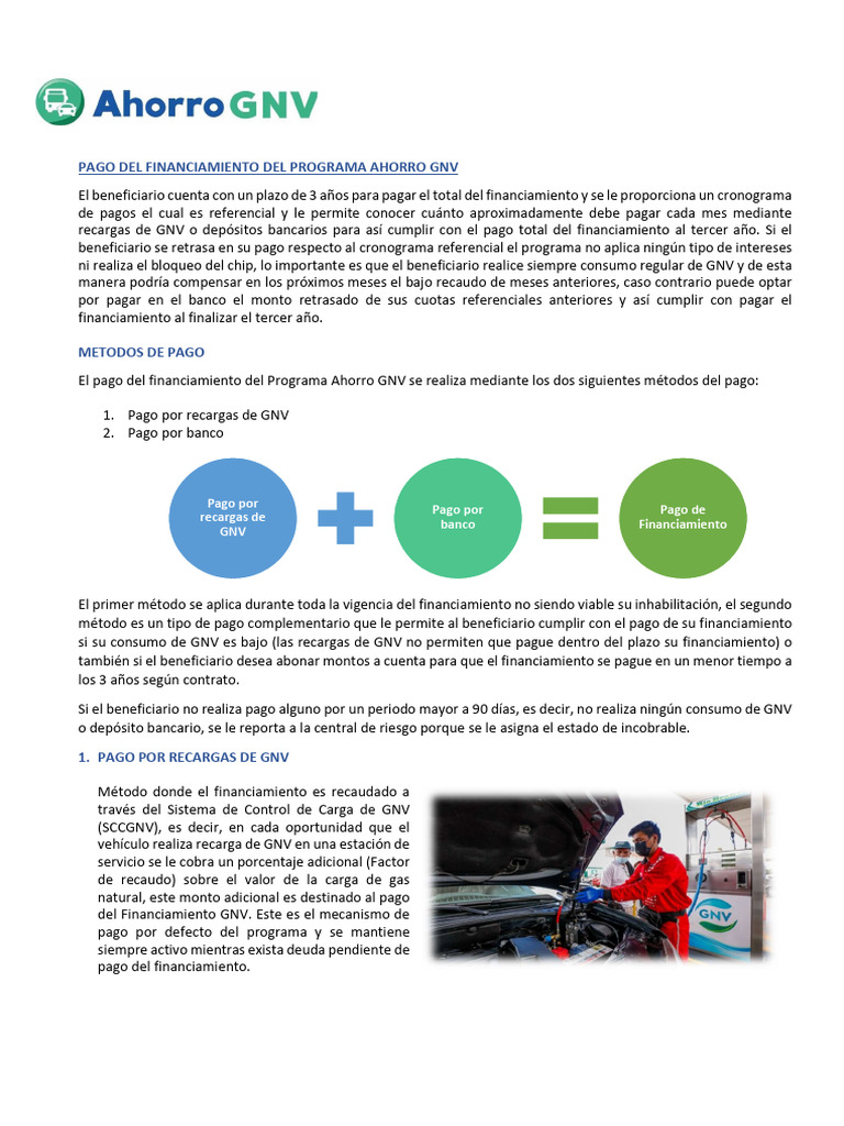 Pago Del Financiamiento - Ahorro GNV | PDF | Bancos | Transferencia bancaria
