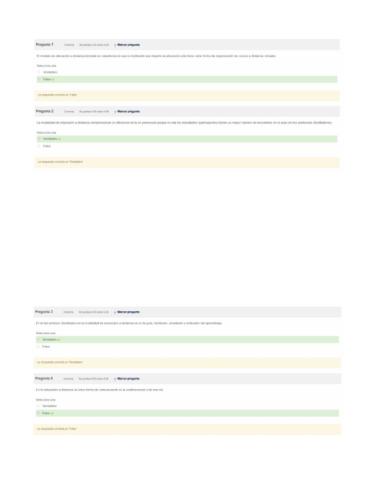 Cuestionario de La Semana Cuatro | PDF