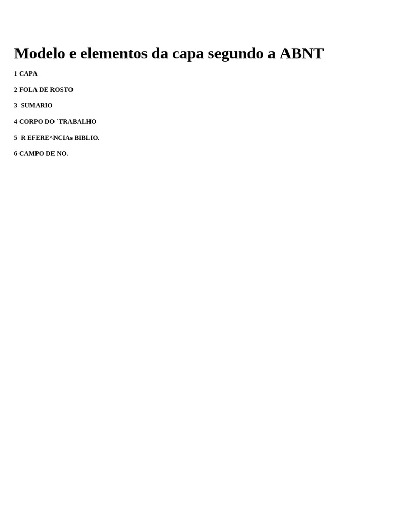 Modelo e Elementos Da Capa Segundo A ABNT | PDF