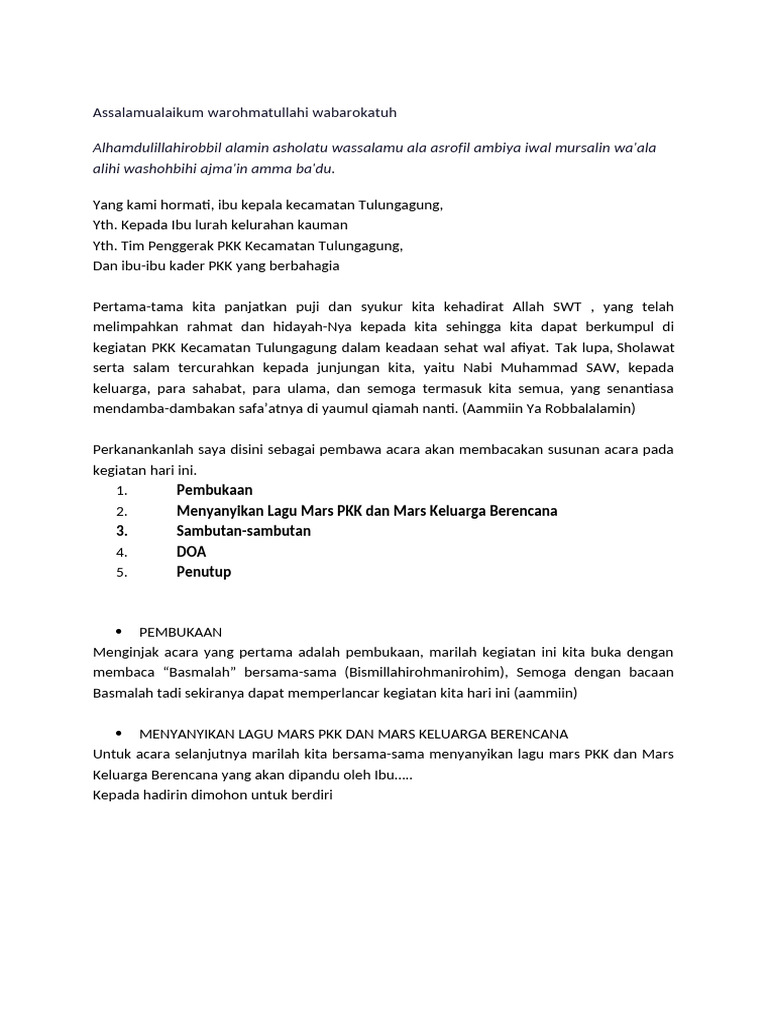 Assalamualaikum Warohmatullahi Wabarokatuh | PDF