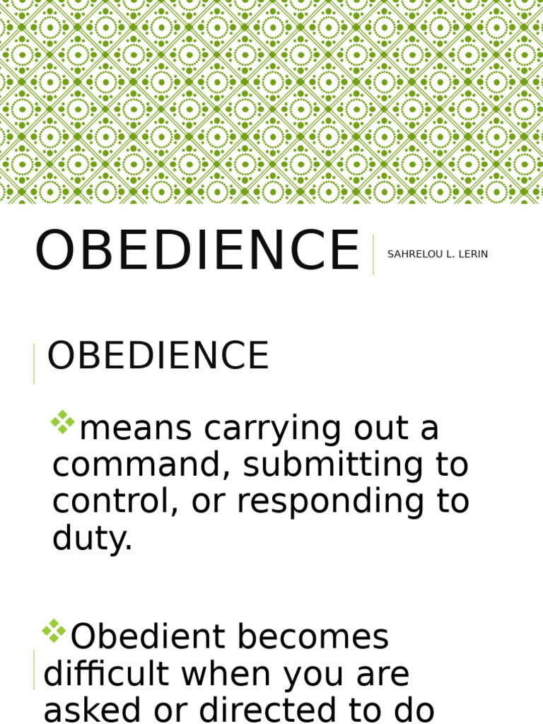 obedience | PDF