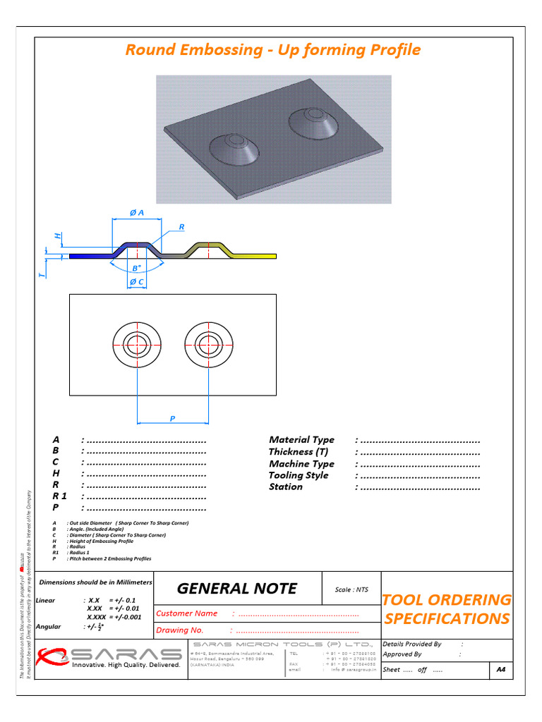SPTPL - Round Embossing Tool Profile - Upforming | PDF