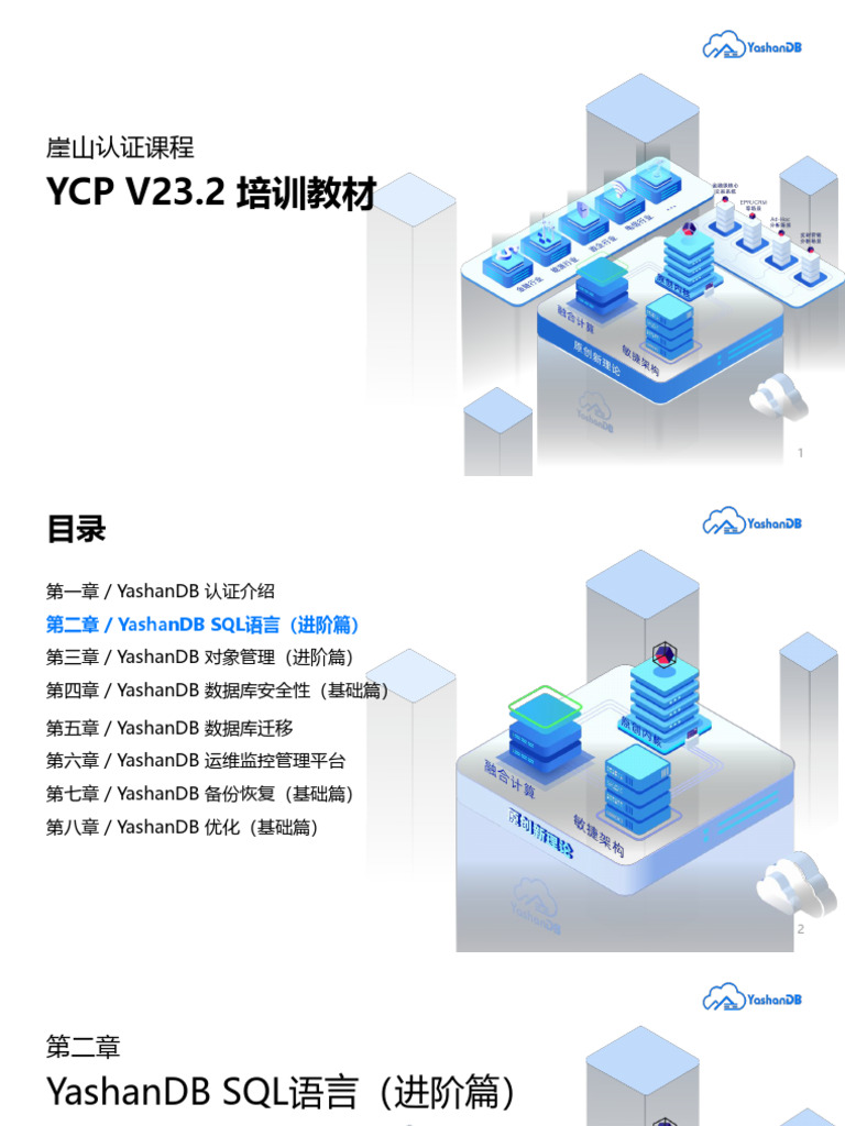 第二章 Yashandb Sql语言（进阶篇） | PDF