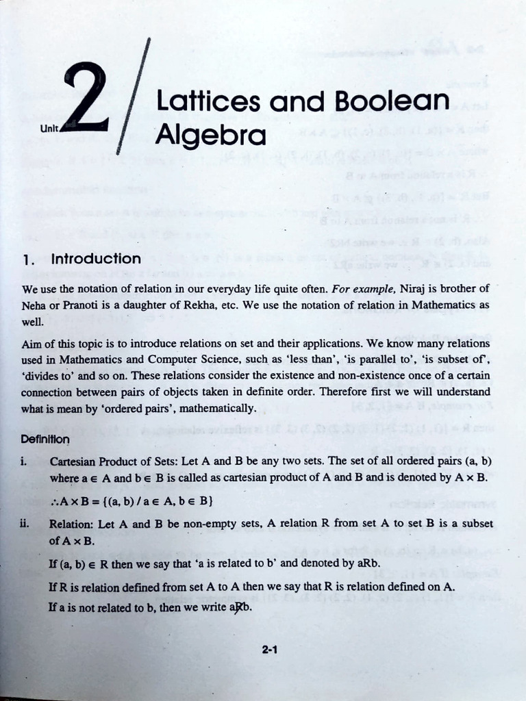 Lattices and Boolean Algebra | PDF