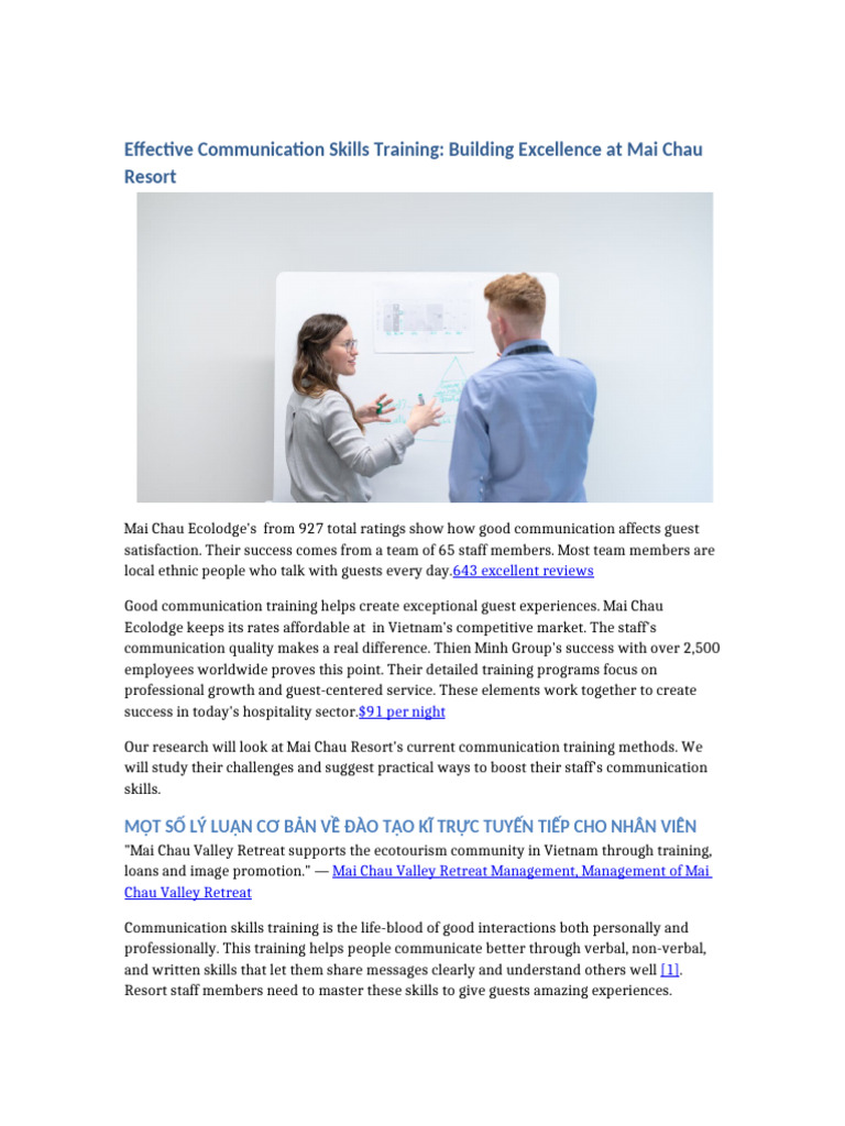 Effective Communication Skills Training Building Excellence at Mai Chau ...