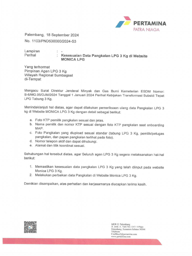 1103_Kesesuaian Data Pangkalan LPG 3 Kg di Website MONICA LPG | PDF