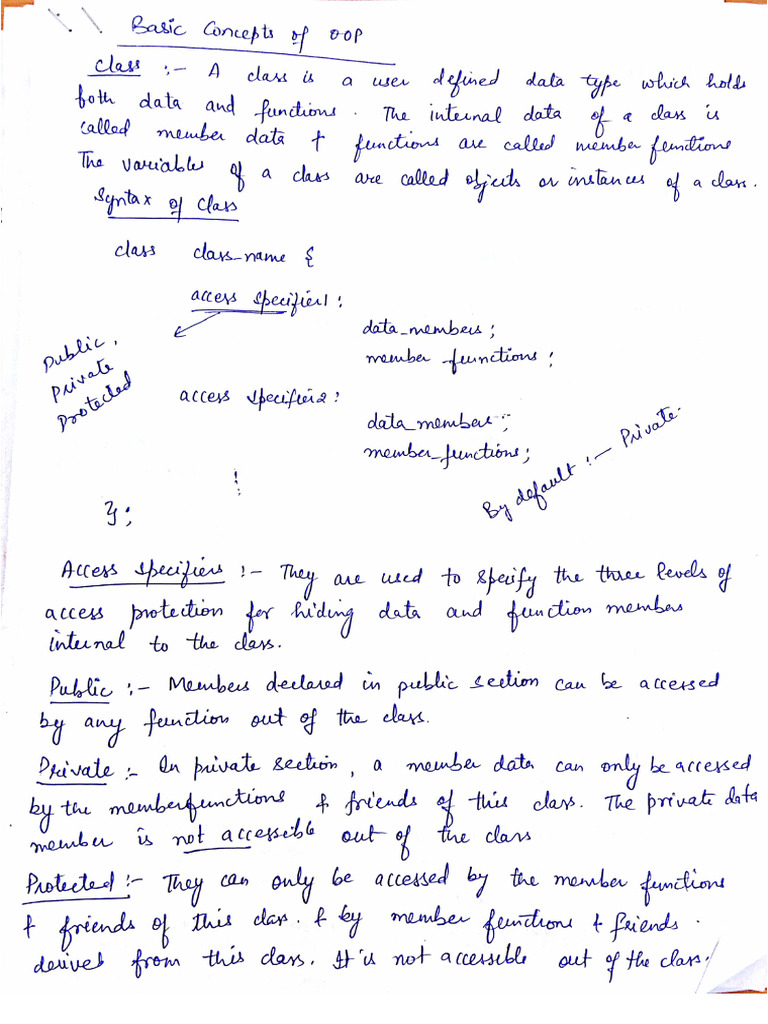 OOPS Handwritten Notes | PDF