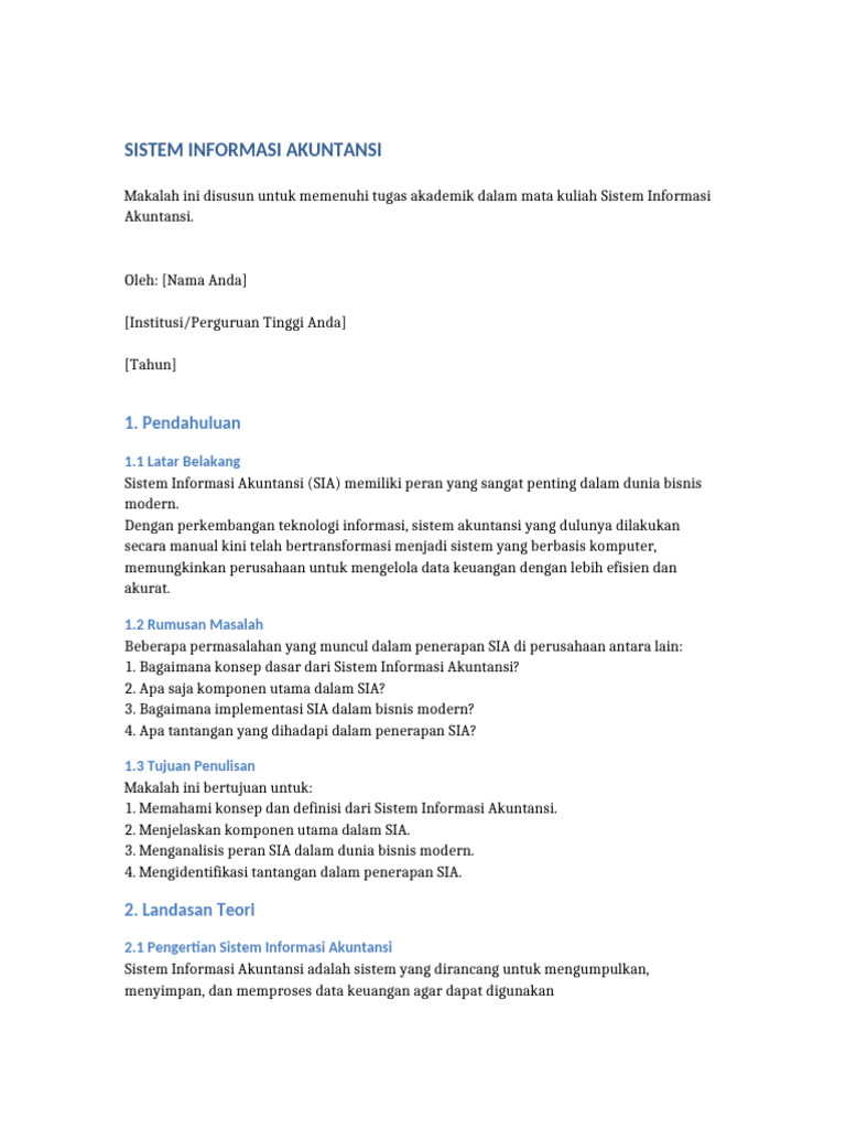 Makalah Sistem Informasi Akuntansi | PDF