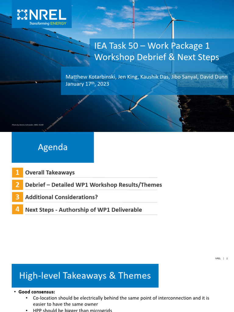 HPP Workshop Debrief & Next Steps | PDF | Energy Storage | Distributed ...