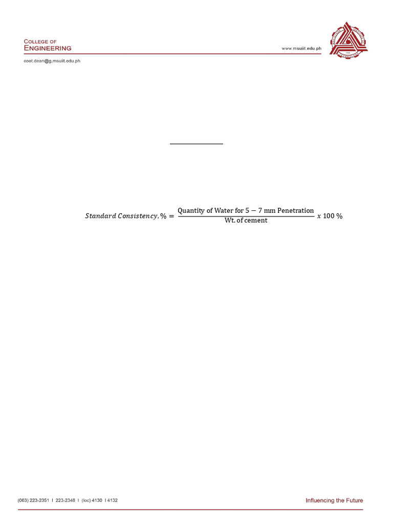 2 Handwritten Worksheet Normal Consistency Test on Cement Worksheet 2 | PDF
