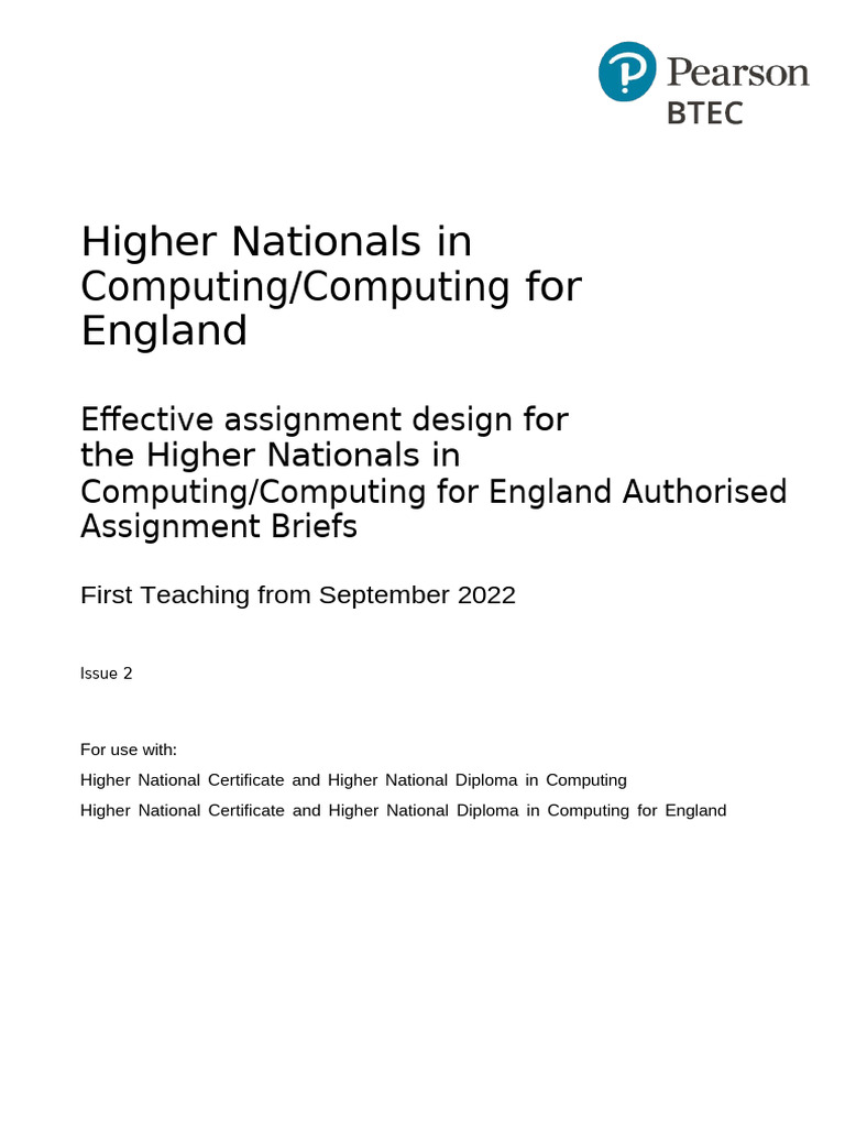 HN Computing AAB Booklet ISS2 - Computing General (2024) Assignment ...