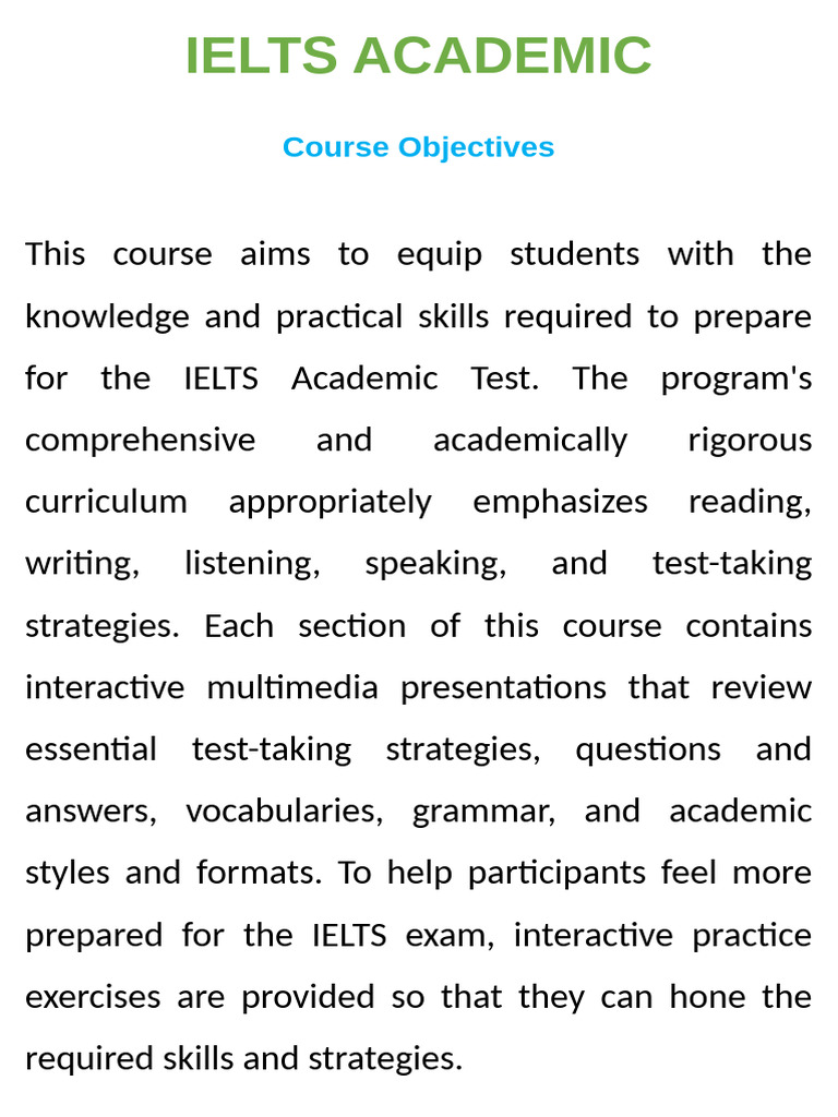 IELTS Academic Outline | PDF