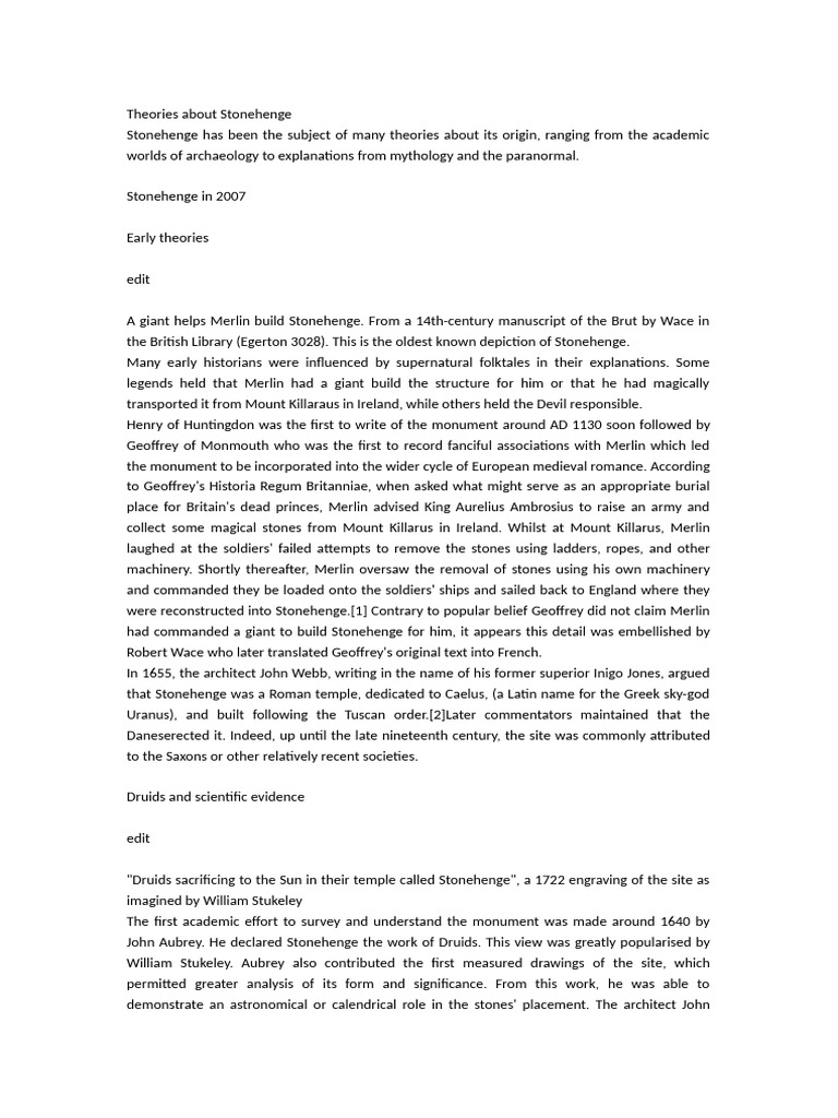Theories About | PDF | Stonehenge | Merlin