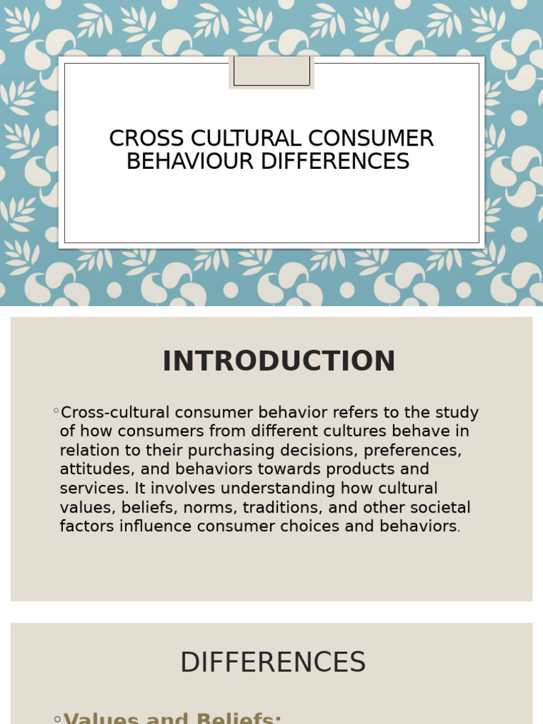 Cross Cultural Consumer Behaviour | PDF