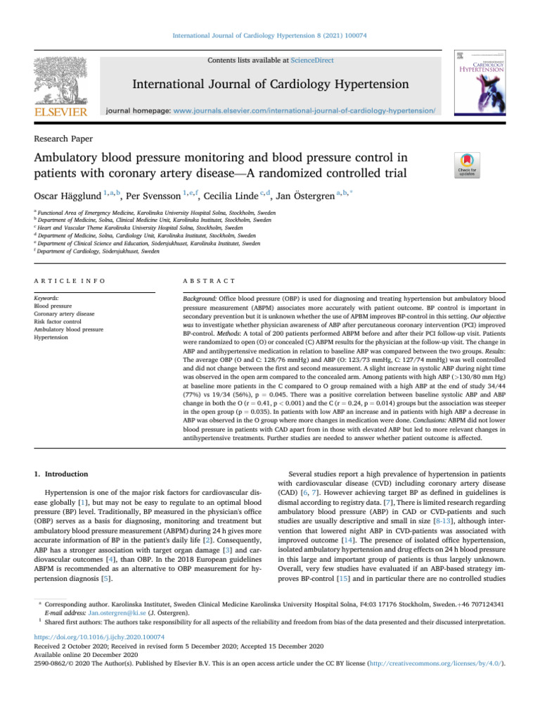 Abpm and Secondary Cardiovascular Prevention | PDF | Blood Pressure ...